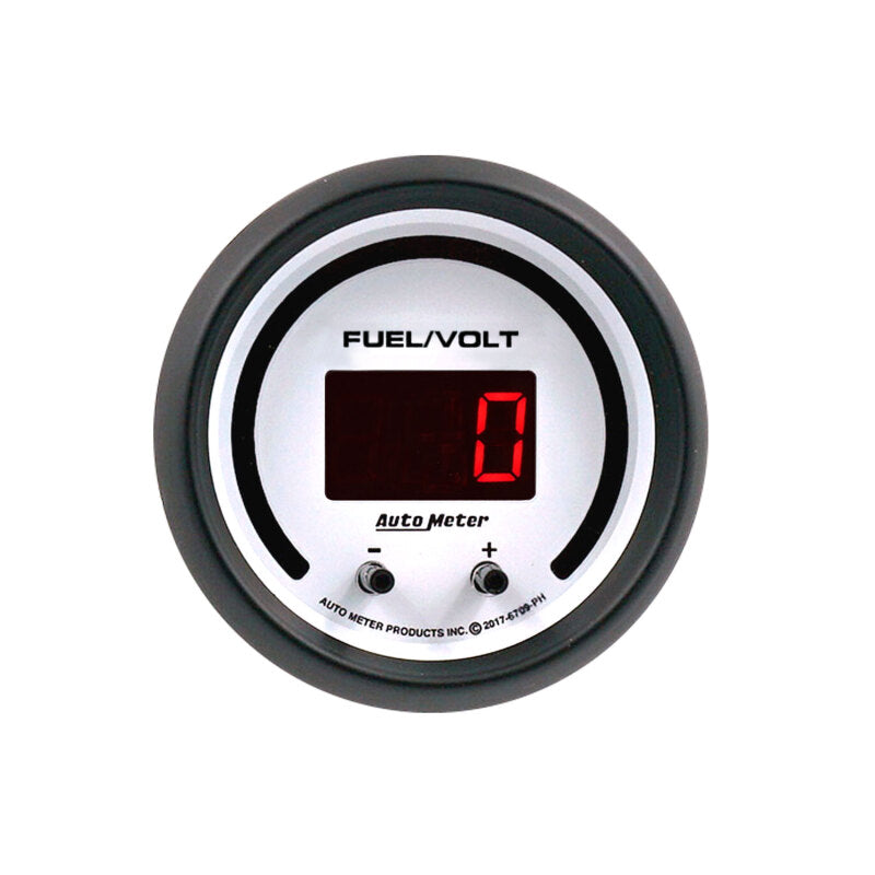 Autometer 52.4mm White Switchable 0-100 Fuel Level/8-18V Voltmeter Pha ...