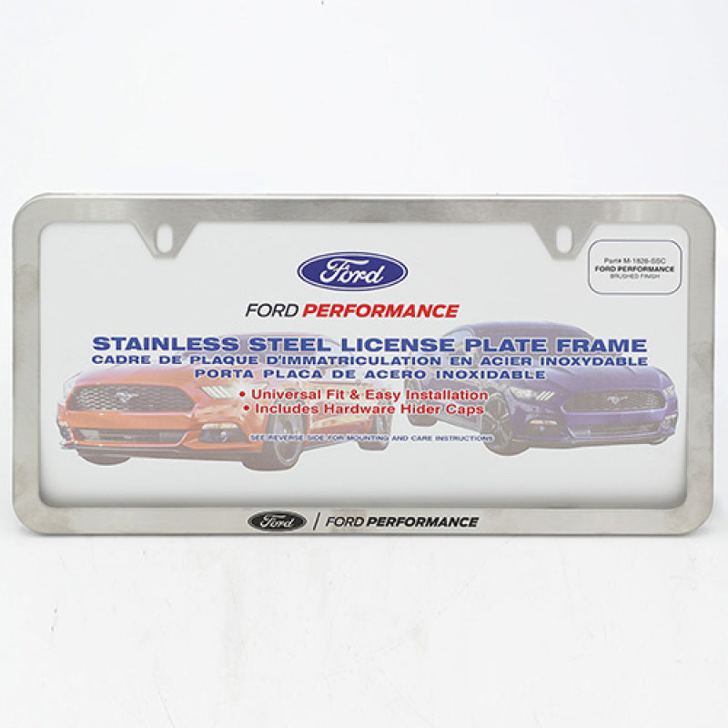 Ford Racing Slim License Plate Frame - Brushed Stainless Steel ...
